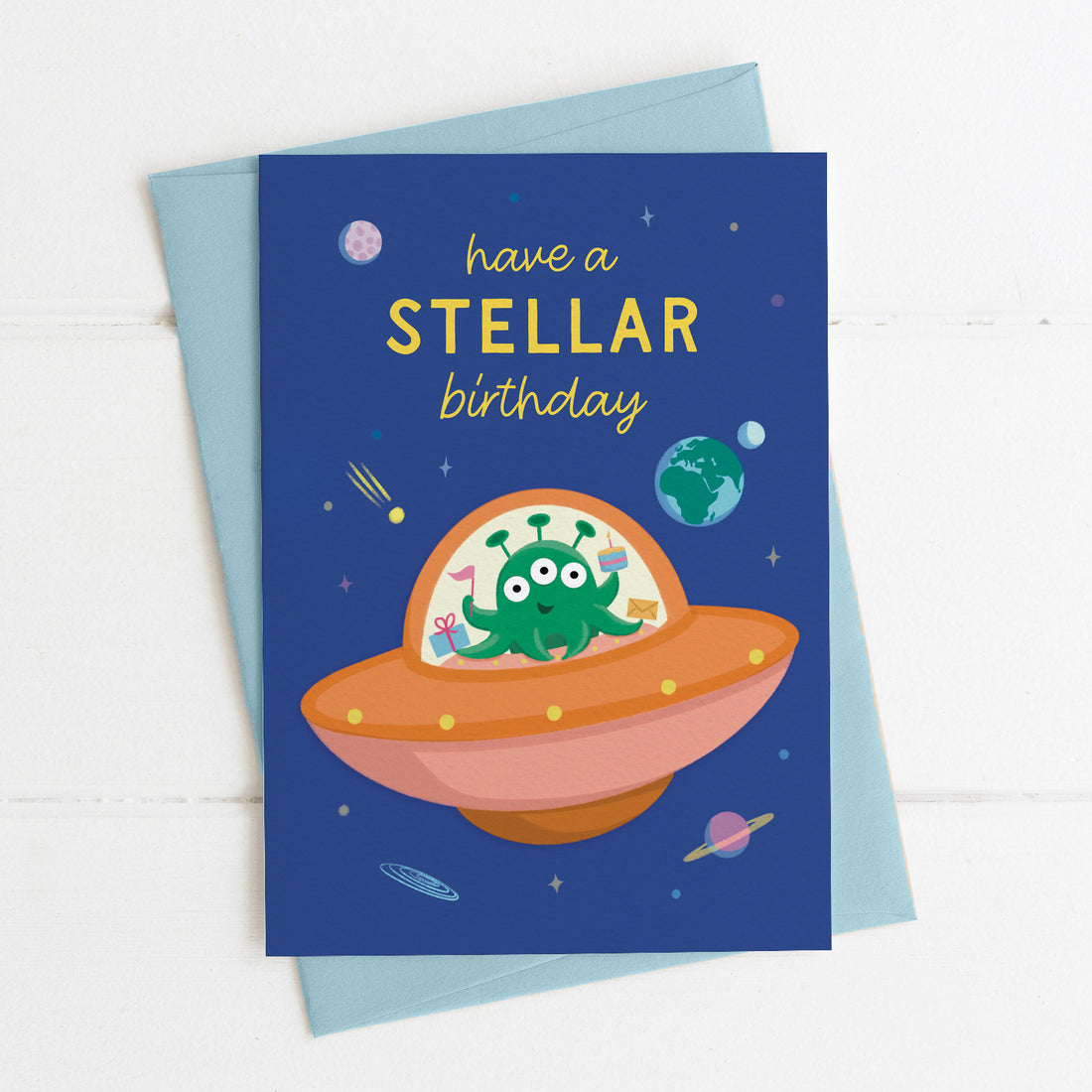 Alien Birthday Card – Painted Parasol Studio